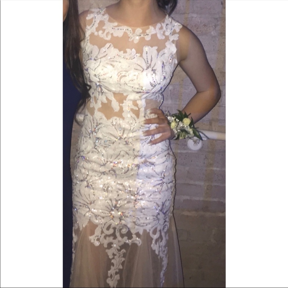 White Jovani Prom Dress - Gem